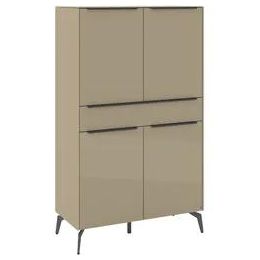 Highboard "Reno", taupe matt lack, glas taupe glanz, B:92cm H:155cm T:42cm, Glas, Holzwerkstoff, SET ONE BY Musterring, Sideboards, Highboard, Mit Winkelfu&szlig; in diversen Farben, 155 cm H&ouml;he & Farbauswahl