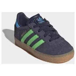 Sneaker Adidas ORIGINALS "GAZELLE COMFORT CLOSURE ELASTIC LACES KIDS", Kinder, Gr. 25, shadow navy, screaming gr&uuml;n, lucid aquamarine, Leder, Synthetik, Schuhe Sneaker, f&uuml;r Kinder