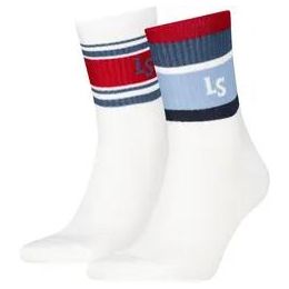 Levi's Sportsocken LEVI'S "LEVIS SHORT CUT LS PLCD SPORT STRIPE", Herren, Gr. 43-46, wei&szlig; combo, Baumwollmischung, elastisch, Socken Sportsocken, f&uuml;r Damen und Herren, Cotton-Mix, elastisch