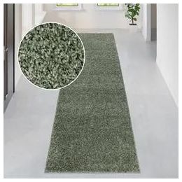 Hochflor-Teppich OTTO HOME "Viva Shaggy, in Standard- und Premium-Qualit&auml;t, 30 mm oder 45 mm H&ouml;he" Gr. 18, gr&uuml;n, B:80cm H:30mm L:300cm, Kunstfaser, Teppiche, Uni Farben, einfarbig, besonders weich und kuschelig, Kundenliebling