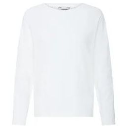 Sweatshirt oxmo "Langarmshirt OXNPubby", Damen, Gr. XS, wei&szlig; (cloud dancer), Obermaterial: 47% Baumwolle CO. 47% Modal CMD. 6% Elasthan EL., Sweatshirts Sweatshirt