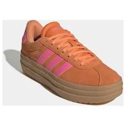 Plateausneaker Adidas SPORTSWEAR "VL COURT BOLD", Damen, Gr. 38, orange (pure orange, lucid pink, gum 3), Leder, Synthetik, Schuhe Plateausneaker, inspiriert vom Design des Adidas gazelle bold, Topseller