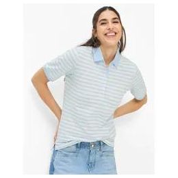 Poloshirt Brax "Style CLEO", Damen, Gr. 40, bleu, 97% Baumwolle, 3% Elasthan, Shirts