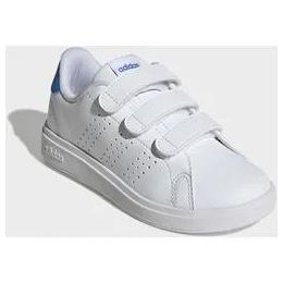Klettschuh Adidas SPORTSWEAR "ADVANTAGE BASE 2.0 KIDS", M&auml;dchen, Gr. 34, cloud wei&szlig;, ftwr wei&szlig;, lucid ray blau, Synthetik, Schuhe Klettschuh, Design auf den Spuren des Adidas Stan Smith, f&uuml;r Kinder & Jugendliche