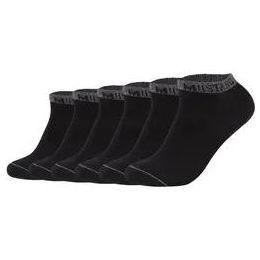 Sneakersocken Mustang "Socken Casual Organic Cotton Sneaker 6-Pack 6er Pack", Herren, Gr. 39-42, schwarz, Obermaterial: 73% Baumwolle CO. 23% Polyester PES. 2% Polyamid PA. 2% Elasthan EL., Socken Sneakersocken