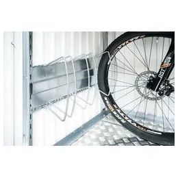 Fahrradhalter BioHort "bikeHolder", silber, B:72cm H:33cm L:10cm, Stahl, Fahrradhalterungen, f&uuml;r Ger&auml;tehaus, HighBoard 200