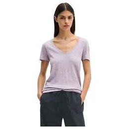 Marc O'Polo T-Shirt MARC O'POLO "aus Slub-Jersey", Damen, Gr. M, dusty lavender, Obermaterial: 100% Baumwolle, unifarben, Basic, regular fit, V-Ausschnitt, normaler Saum, Shirts T-Shirt