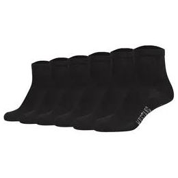 Kurzsocken Mustang "Socken Casual Organic Cotton Quarter 6-Pack 6er Pack", Damen, Gr. 35-38, schwarz, Obermaterial: 73% Baumwolle CO. 23% Polyester PES. 2% Polyamid PA. 2% Elasthan EL., Socken
