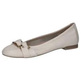 Ballerina Caprice "Caprice Ballerinas Leder", Damen, Gr. 38, vanilla, Leder, Schuhe Ballerina