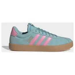Sneaker Adidas SPORTSWEAR "VL COURT 3.0", Damen, Gr. 40, mint ton, bliss pink, gold metallic, Leder, Synthetik, Schuhe Sneaker, inspiriert vom Design des Adidas samba, Topseller