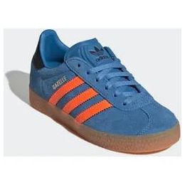 Sneaker Adidas ORIGINALS "GAZELLE KIDS", M&auml;dchen, Gr. 33, focblu, sorang, cschwarz, Leder, Synthetik, Schuhe Sneaker, f&uuml;r Kinder