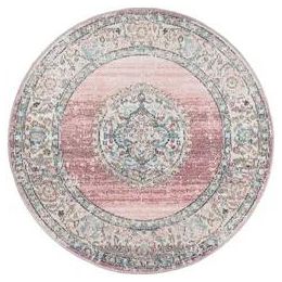Teppich the carpet "Palma Orient", pink, H:4mm &Oslash;:120cm, Polypropylen, Teppiche, Teppich, Outdoor moderner robuster In und Outdoor Teppich