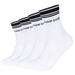 Tennissocken CAMP DAVID, Gr. 43-46, wei&szlig;, Obermaterial: 66% Baumwolle, 28% Polyester, 5% Elastodien, 1% Elasthan, Socken Tennissocken