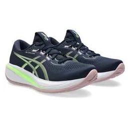 Laufschuh asics "GEL-CUMULUS 28", Damen, Gr. 43,5, midnight, illuminate gr&uuml;n, Synthetik, Schuhe Laufschuh, sportlicher Stil, leicht profiliertes Laufsohlenprofil, Schn&uuml;rung