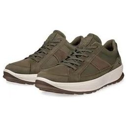 Sneaker Ecco "Byway", Herren, Gr. 46, khaki, Leder, Textil, Schuhe Sneaker, Halbschuh, Freizeitschuh, Schn&uuml;rschuh mit softem Schaftrand