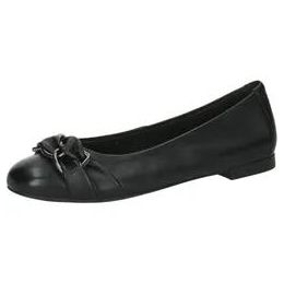 Ballerina Caprice "Caprice Ballerinas Nappaleder", Damen, Gr. 40, schwarz, Nappaleder, Schuhe Ballerina