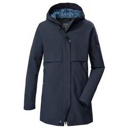 Parka Killtec "KOS 159 GRLS PRK", M&auml;dchen, Gr. 140, navy, Obermaterial: 100% Polyester;Futter: 100% Polyester, Jacken Parka, Wasserdichter M&auml;dchenparka mit verstellbarer Kapuze und Leo-Muster