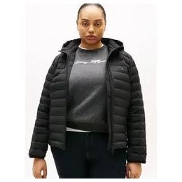 Steppjacke Tommy Hilfiger Curve "CRV STRETCH NYLON LW DOWN JACKET", Damen, Gr. 50, schwarz, Web, Obermaterial: 93% Polyester, 7% Elasthan, unifarben, Jacken Steppjacke, in gro&szlig;en Gr&ouml;&szlig;en