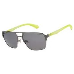 Sonnenbrille Superdry "Modell 995064", Herren, dunkles silber, neon gr&uuml;n, matt, Sonnenbrillen Sonnenbrille, Form Pilot, Logoschriftzug auf B&uuml;gel, Kombifassung