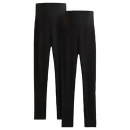 Umstandsleggings bonprix, Damen, Gr. 40/42 (M), N-Gr, schwarz, schwarz, Jersey, Obermaterial: 95% Baumwolle, 5% Elasthan, unifarben, skinny fit lang, Hosen, Baumwoll-Jersey mit Elasthan, mit breitem Jerseybund, Skinny Fit