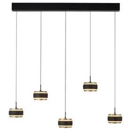 NEUHAUS PURE LED Pendelleuchte "PURE Falling Rings", schwarz pearl, diamond, 5, H: 80cm, 1 Stk., Leuchten, Comfort Lift, CCT, dimmbar, Fernbedienung, Timer, LED Pendelleuchte