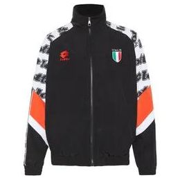 Trainingsjacke Lotto, Herren, Gr. XL (56/58), schwarz, 100% Polyester, mehrfarbig, loose fit, elastischer Bund, Jacken Trainingsjacke, - im Retrodesign (Calcio '93)