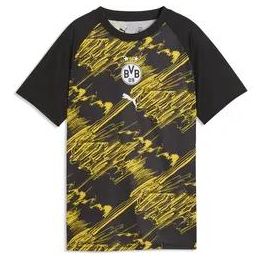 Trainingsshirt Puma "Borussia Dortmund Aufw&auml;rmtrikot Jugendliche", Jungen, Gr. 164, schwarz faster gelb, Obermaterial: 100% Polyester, regular fit, Rundhals, Shirts