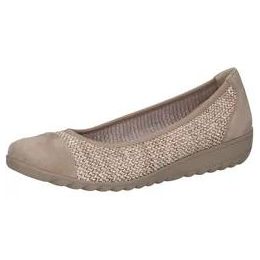 Ballerina Caprice "Caprice Ballerinas Leder/Textil", Damen, Gr. 41, mud, Leder, Textil, Schuhe Ballerina