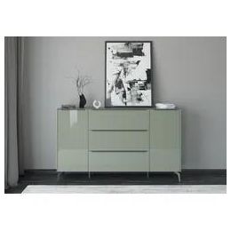 Sideboard "Reno", olivgr&uuml;n matt lack, glas olivgr&uuml;n glanz, B:182cm H:109cm T:42cm, Glas, Holzwerkstoff, SET ONE BY Musterring, Sideboards, Sideboard, Mit Winkelfu&szlig; in diversen Farben, 109 cm H&ouml;he & Farbauswahl