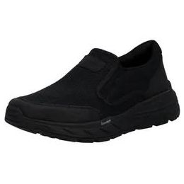 Slip-On Sneaker Rieker, Herren, Gr. 44, schwarz, Lederimitat, Textil, unifarben, Schuhe, Slipper, Schlupfschuh, Halbschuh, Freizeitsneaker mit Gummiz&uuml;ge