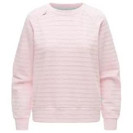 Rundhalspullover Ragwear "Joann Crepe", Damen, Gr. M (38), rosa, Material: 65% Baumwolle, 27% Polyester, 6% Viskose, 2% Elasthan, l&auml;ssig geschnitten h&uuml;ftlang, Rundhals, &Auml;rmel ohne &Auml;rmelschlitz B&uuml;ndchen, Pullover Rundhalspullover, Leichter Pullover mit gestreifter Pr&auml;gung