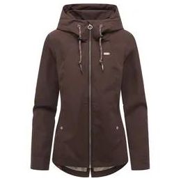 Outdoorjacke Ragwear "Monadde", Damen, Gr. M (38), schwarz choco, Obermaterial: 100% Polyester. Innenfutter 100% Polyester, figurumspielend h&uuml;ftbedeckend, hoch geschlossener Ausschnitt, &Auml;rmel mit &Auml;rmelschlitz ohne B&uuml;ndchen mit Druckknopf, Jacken Outdoorjacke, Wasserdichte &Uuml;bergangsjacke mit Kapuze