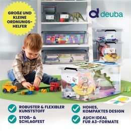 Deuba Aufbewahrungsbox 4er-Set Transparent 60x40x35cm 60L stapelbar