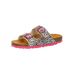 Lico Pantolette 'Bioline Rocky' M&auml;dchen Gr&ouml;&szlig;e 38 karamell / ros&eacute; / dunkelpink / schwarz