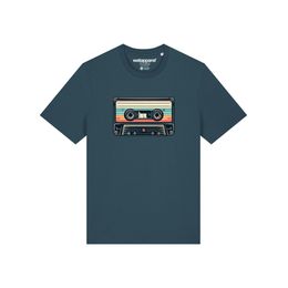 Watapparel T-Shirt 'Retro Kassette' Herren Gr&ouml;&szlig;e XXL petrol / lachs / schwarz / offwhite