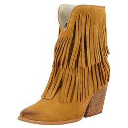 felmini Stiefelette 'Monalisa F025' Damen Gr&ouml;&szlig;e 38 camel Winterschuhe