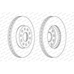 Ferodo Bremsscheibe DDF1218C bel&uuml;ftet 288mm f&uuml;r SKODA VW SEAT CUPRA AUDI VAG 1K0615301T 5C0615301A 1K0615601T
