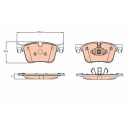 TRW Bremsbelagsatz, Scheibenbremse GDB2193 vorne rechts links f&uuml;r PEUGEOT CITRO&Euml;N VAUXHALL OPEL DS 1623162380 1678168480 1636925480