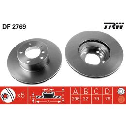 TRW Bremsscheibe DF2769 vorne rechts links bel&uuml;ftet 296mm f&uuml;r BMW 1163013 34111164839 34116767061