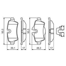 Bosch Bremsbelagsatz, Scheibenbremse 0 986 494 645 hinten rechts links f&uuml;r MINI BMW 34216778327 34216778326 34216778325