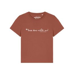 Watapparel T-Shirt 'Fass Das Nicht An' Damen Gr&ouml;&szlig;e XXL rostrot / wei&szlig;