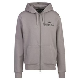 Replay Sweatjacke Herren Gr&ouml;&szlig;e L grau / schwarz