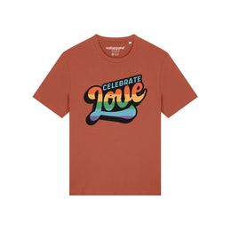 Watapparel T-Shirt 'Celebrate Love' Herren Gr&ouml;&szlig;e S gelb / orange / rostrot / schwarz