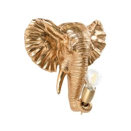 Beliani Wandleuchten ELEPHANTI in Gold/Messing - (W) 36 x (H) 34 x (L) 10 cm | Gr.: onesize