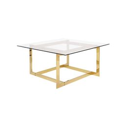 Beliani Couchtisch CRYSTAL in Gold/Transparent - (W) 80 x (H) 40 x (L) 80 cm | Gr.: onesize