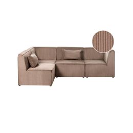 Beliani 4-tlg Modulsofa LEMVIG in Beige | Gr.: onesize