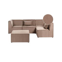 Beliani 5-tlg Modulsofa LEMVIG in Beige | Gr.: onesize