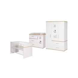 Roba Kinderm&ouml;belset Pia 3-tlg. Wei&szlig; mit Bett, Kommode & Kleiderschrank | Gr.: onesize