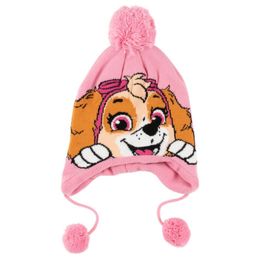 PAW PATROL Strickm&uuml;tze Skye Winterm&uuml;tze mit Bommel M&uuml;tze in pink | Gr.: onesize