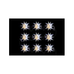Sterntaler Sternenkette | Weihnachtsstern Kette | 9 Sterne | 18 Zacker | Wei&szlig; | | Gr.: onesize